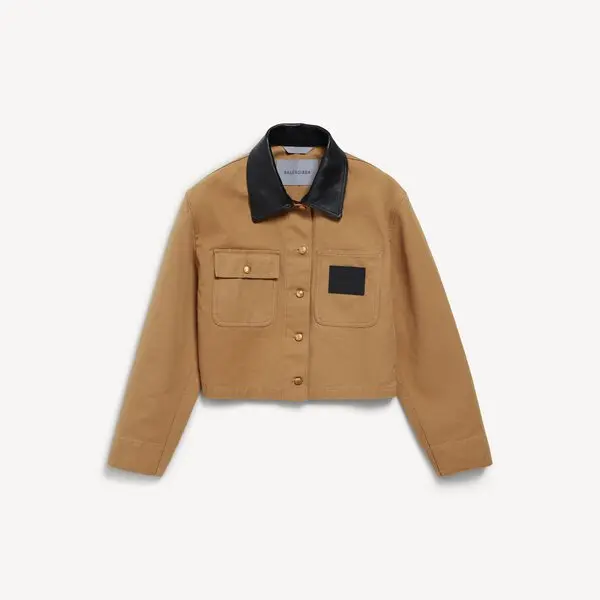 Balenciaga Cropped Workwear Jacket - Beige