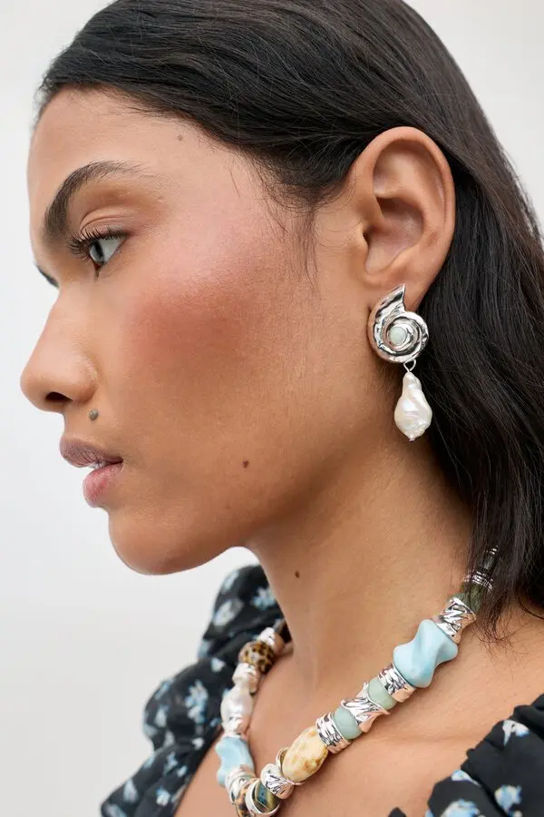 Rixo Cali Earrings With Pearl
