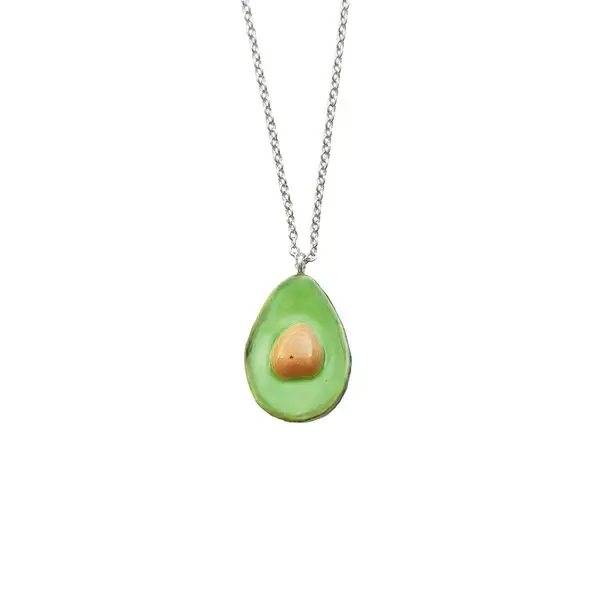 POPORCELAIN Porcelain Avocado Pendant Necklace Tone - Silver