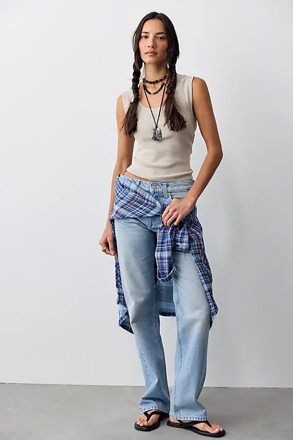 Free People We The Free Luna Mid-rise Straight Leg Jeans - Bold Move