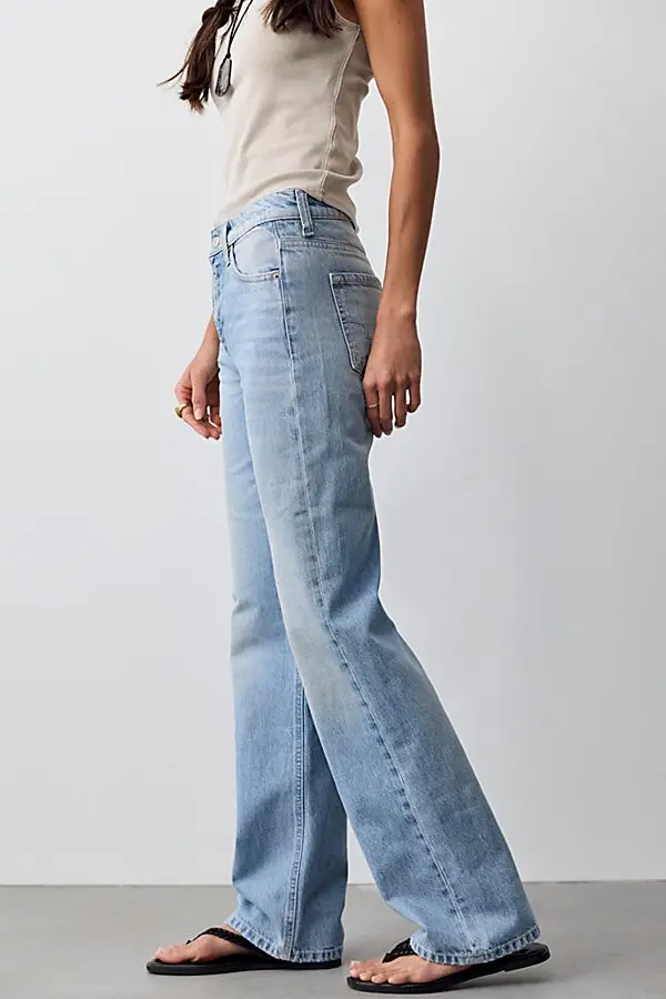 Free People We The Free Luna Mid-rise Straight Leg Jeans - Bold Move