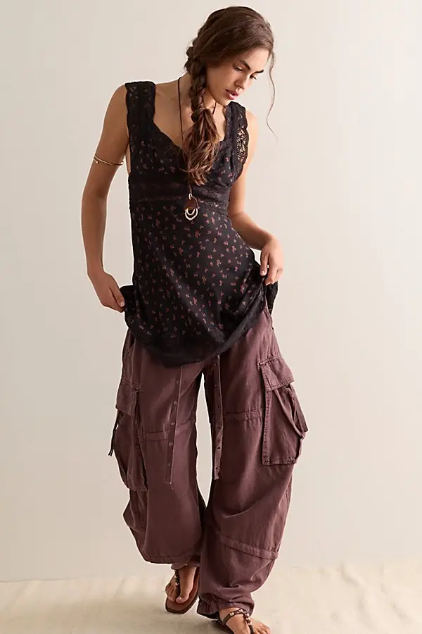 Free People Good Company Mini Slip Dress - Black Combo