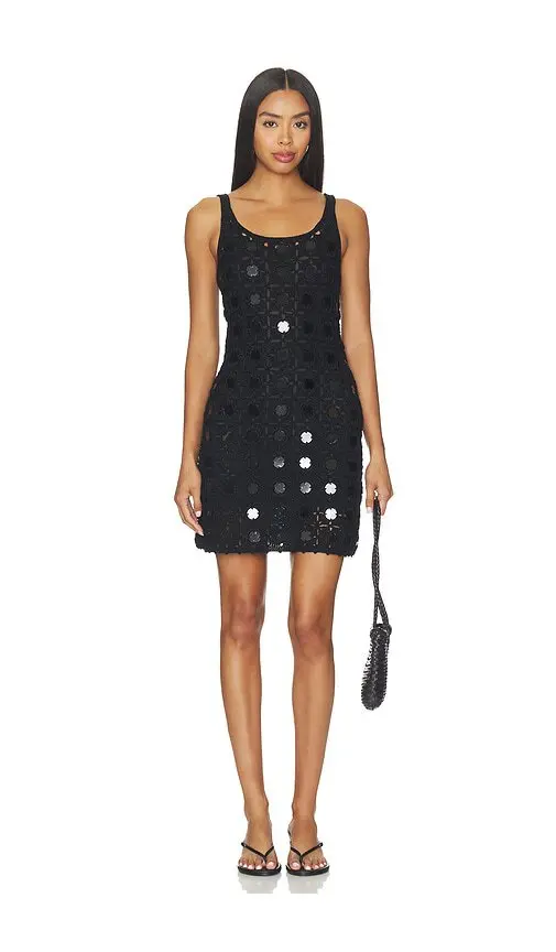 Le Superbe Gypset Crochet Mirrored Dress - Black