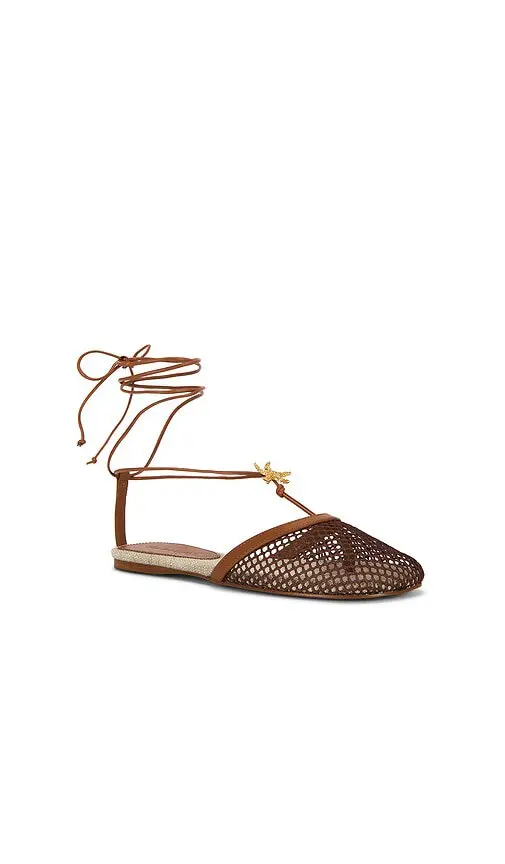 Farm Rio Sea Lace Up Mule In Brown