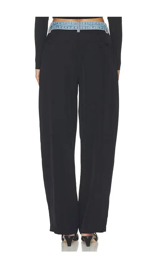 Alexander Wang Mid Rise Pant With Denim Waistband