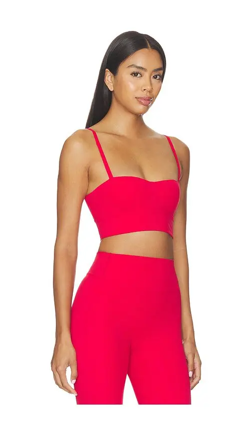 FLEUR DU MAL Laced Up Molded Sports Bra In Red