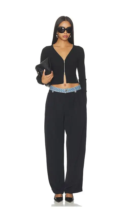 Alexander Wang Long Sleeve Pointelle Cardigan Zip Up