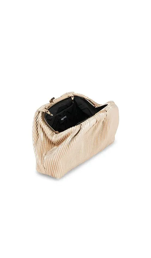 OLGA BERG Naomi Pleated Clutch In Metallic