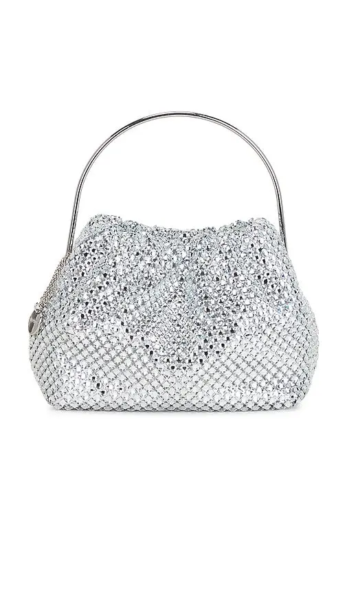 OLGA BERG Whitney Crystal Top Handle Bag In Metallic