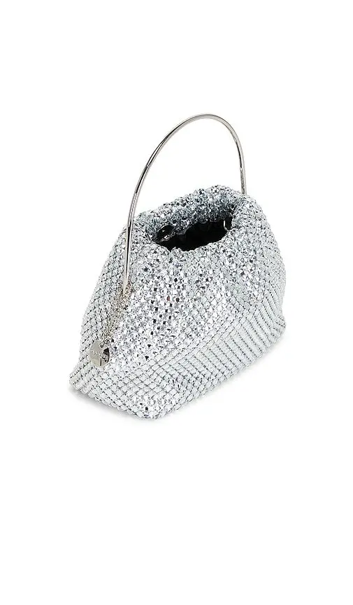 OLGA BERG Whitney Crystal Top Handle Bag In Metallic