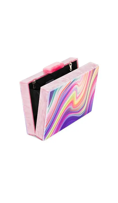OLGA BERG Dorothy Swirl Print Box Clutch