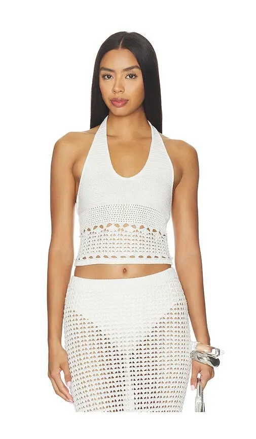 Tularosa Sellia Pointelle Halter Top - Ivory