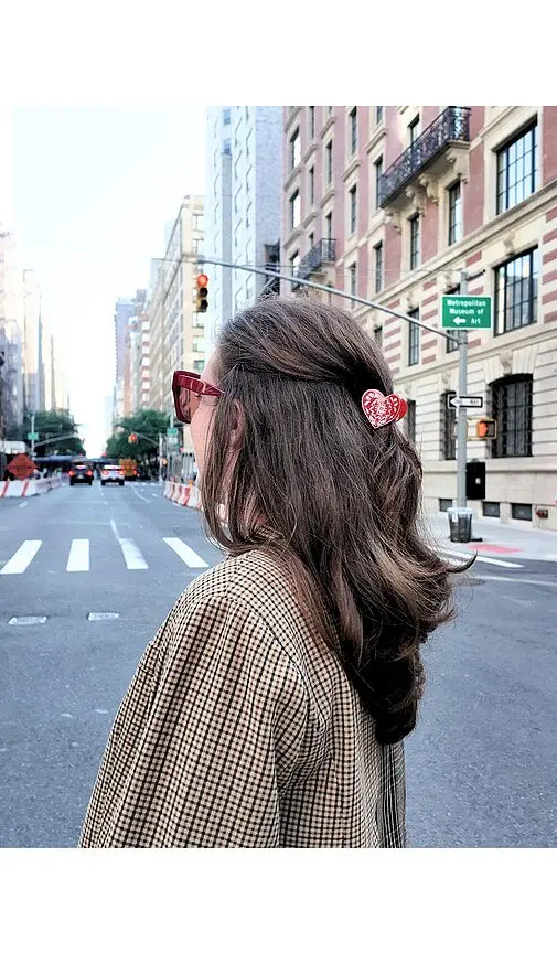 SOLAR ECLIPSE Hand-painted Paisley Heart Claw Clip