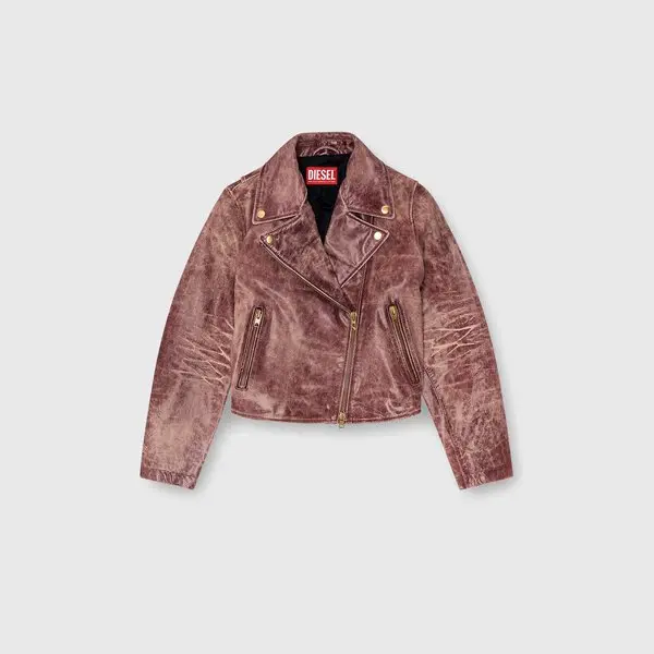 DIESEL® Leather Biker Jacket - Red