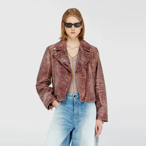 DIESEL® Leather Biker Jacket - Red