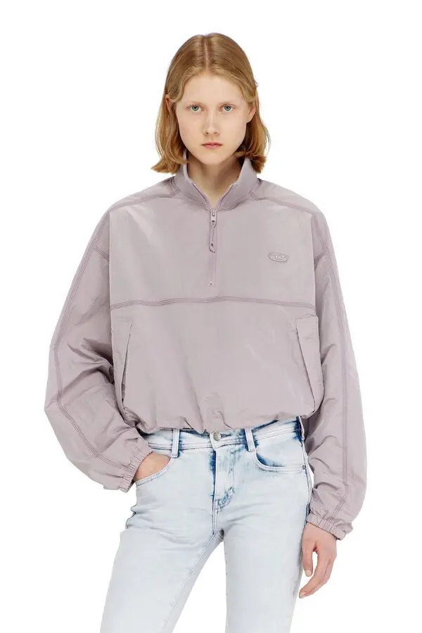 DIESEL® Relaxed Nylon Jacket With Mock Neck