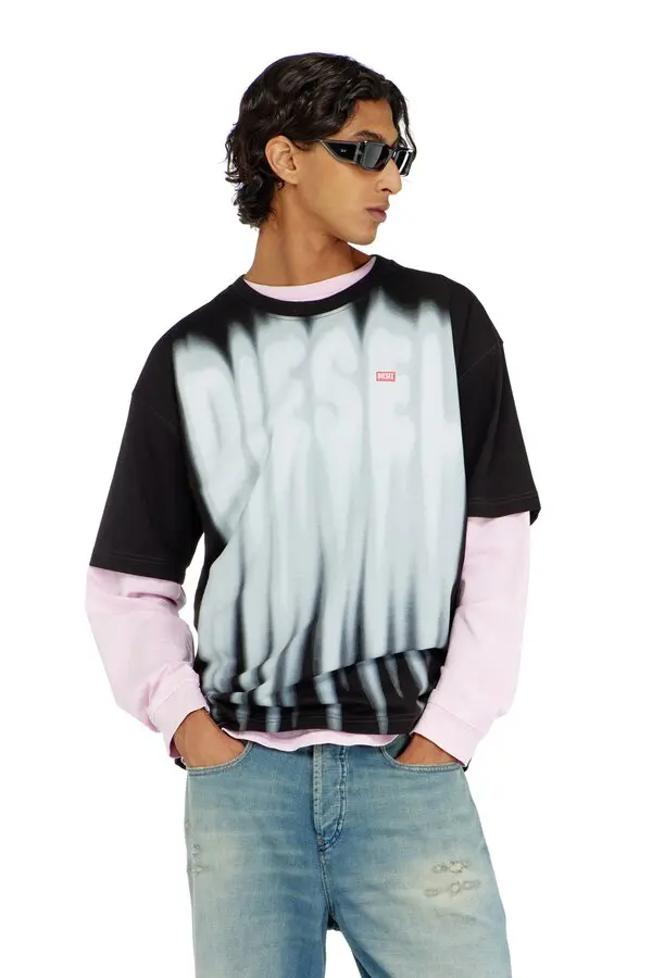 DIESEL® Cotton T-shirt With Bold Logo Print
