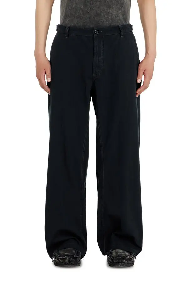 DIESEL® Cotton Ripstop Pants With Side Buckles