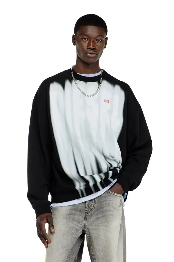 DIESEL® Cotton Sweatshirt With Graphic Print
