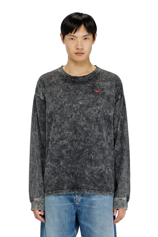 DIESEL® Long Sleeve Top With Treated Effect - Grey