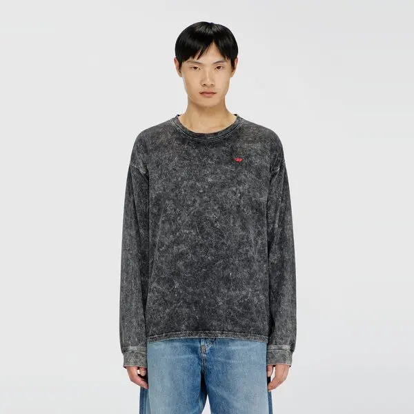 DIESEL® Long Sleeve Top With Treated Effect - Grey