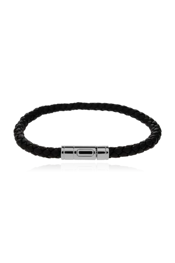TOM FORD Braided Leather Bracelet - Black