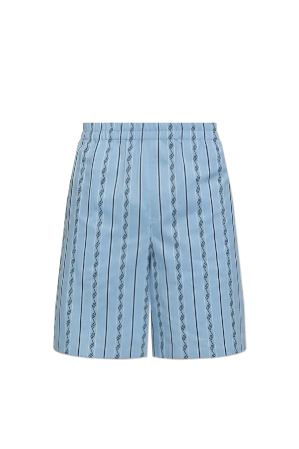Versace Shorts With Greek Pattern - Blue