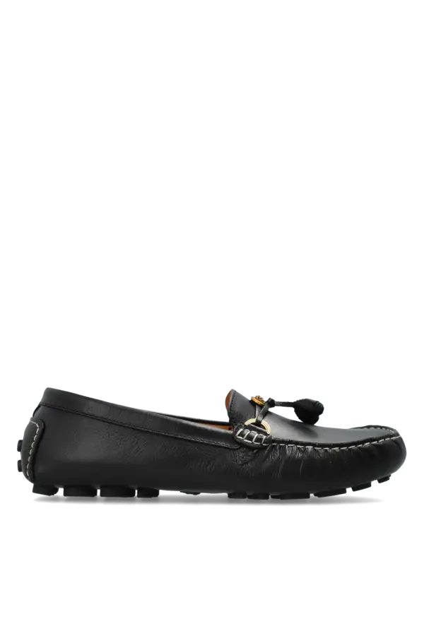 Versace Robin" Leather Moccasins - Black