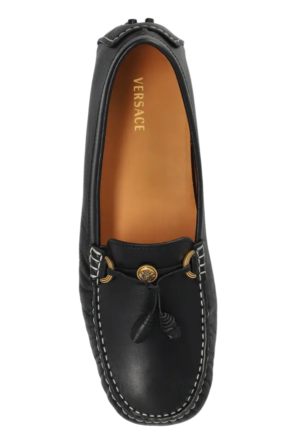 Versace Robin" Leather Moccasins