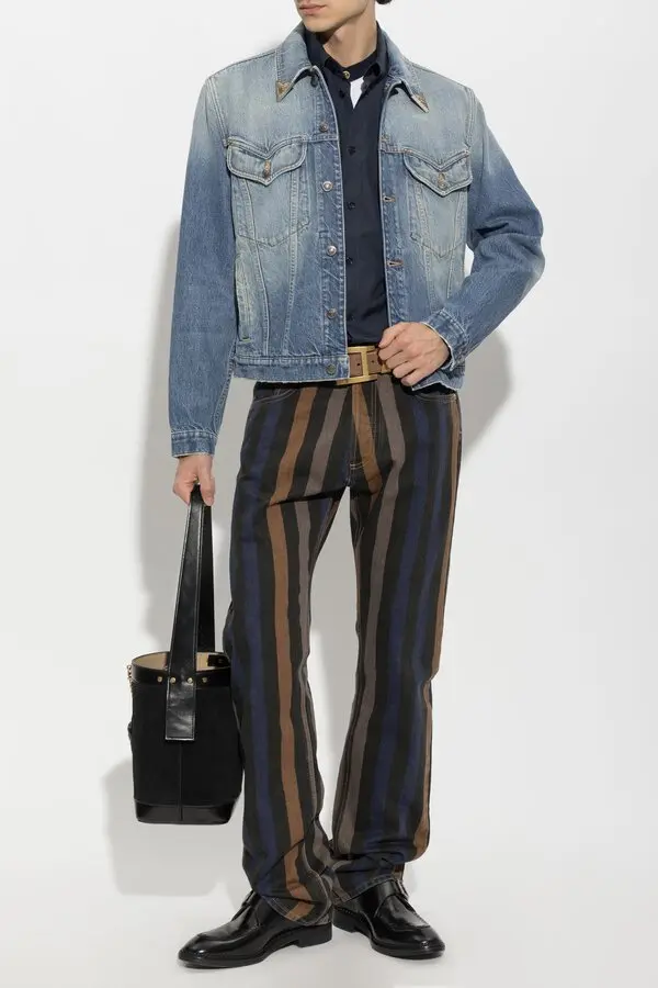 Versace Denim Shirt With Appliqués