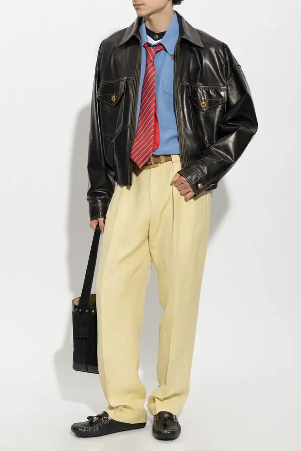 Versace Linen Shirt With Pockets