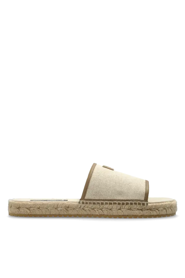 Dolce & Gabbana Slides With Logo - Beige