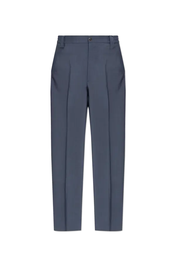Versace Wool Pleated Trousers - Blue