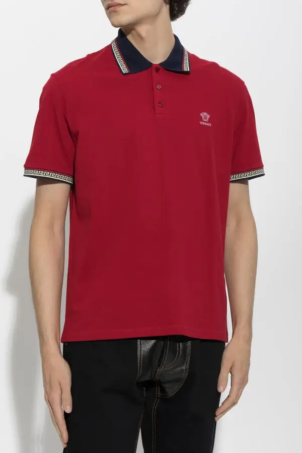 Versace Polo With Embroidered Logo