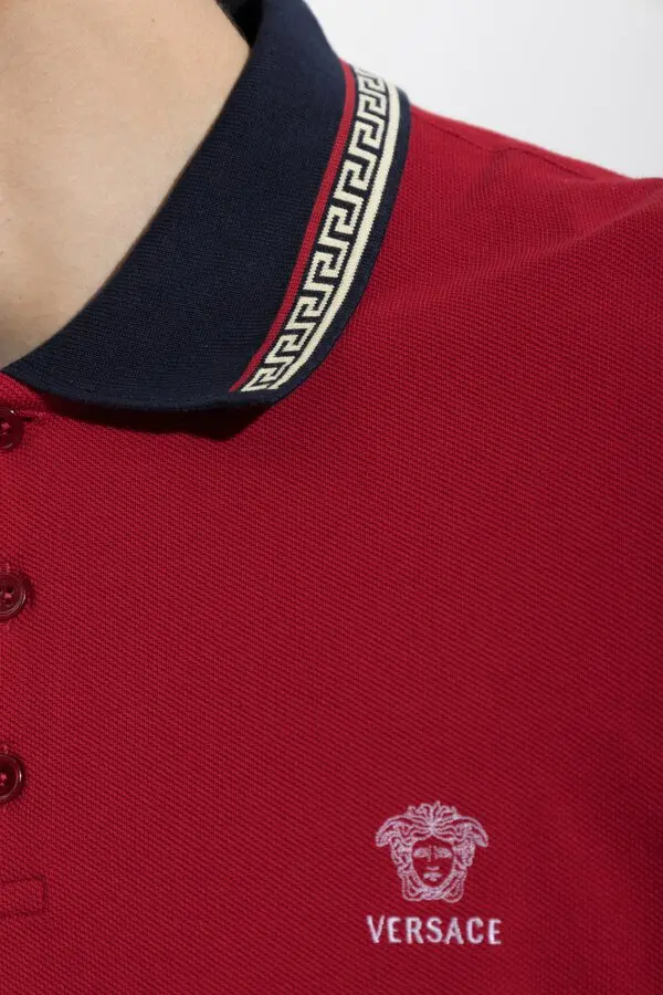 Versace Polo With Embroidered Logo