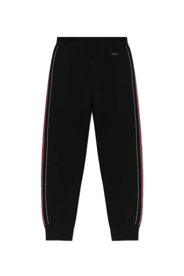 Versace Cotton Pants With Cuffed Legs - Black