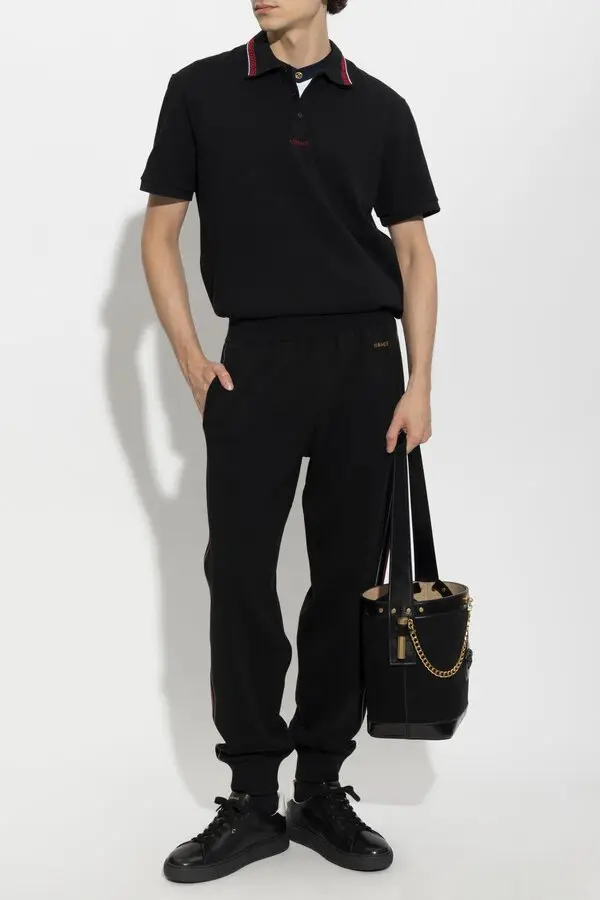 Versace Cotton Pants With Cuffed Legs