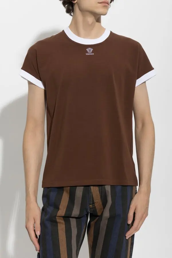 Versace T-shirt With Embroidered Logo
