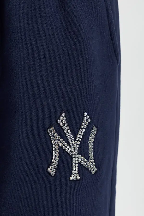 SPORTY & RICH X New York Yankees Crystal Logo Track Pants - Navy Blue