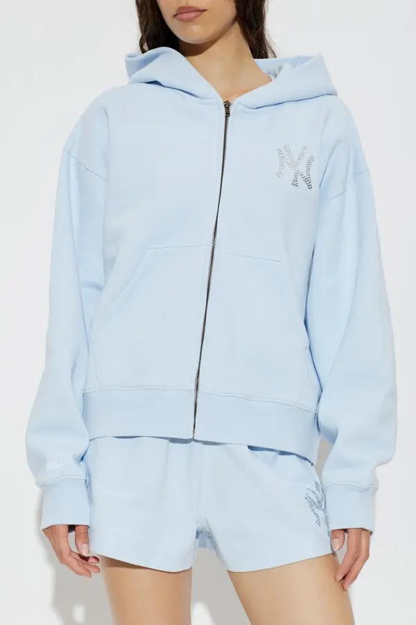 Sporty & Rich 47 & New York Yankees Collection Zip-up Hoodie - Light Blue