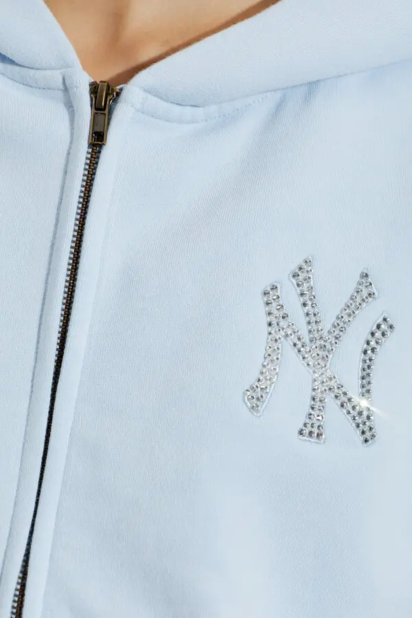 Sporty & Rich 47 & New York Yankees Collection Zip-up Hoodie - Light Blue