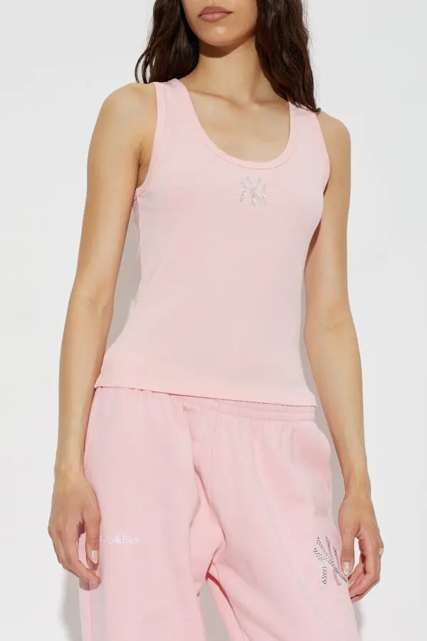 Sporty & Rich X New York Yankees Rhinestone Logo Tank Top