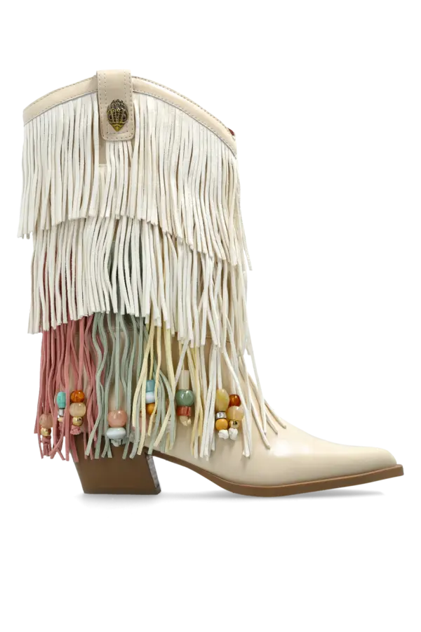 Kurt Geiger Heeled Cowboy Boots - Cream