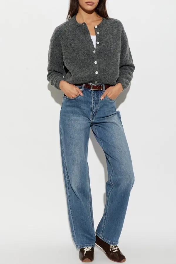 American Vintage Button-front Cropped Cardigan