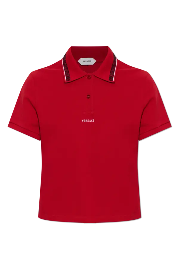 Versace Polo Shirt With Embroidered Logo