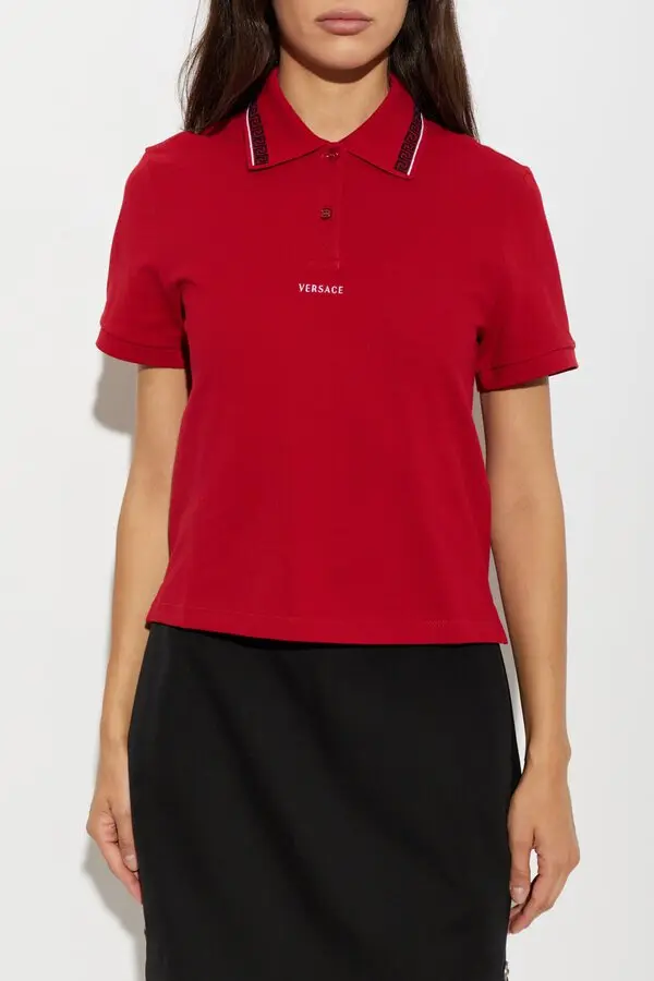Versace Polo Shirt With Embroidered Logo