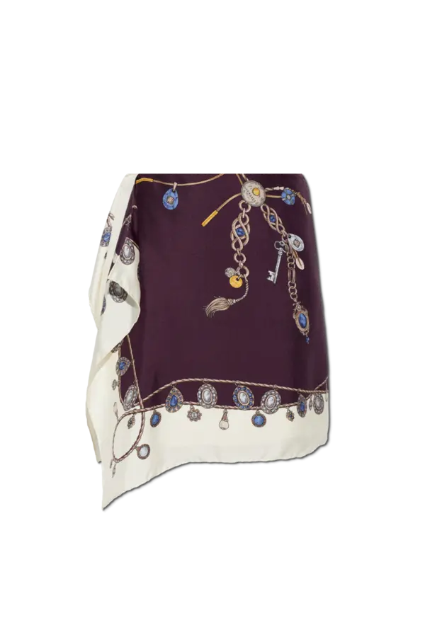 Versace Silk Skirt With "stolen Jewels" Print - Purple