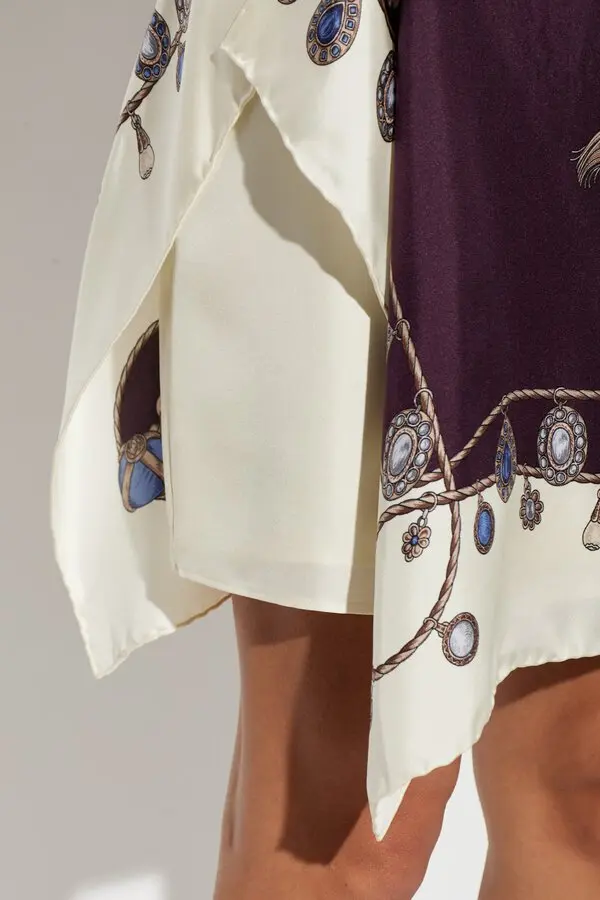Versace Silk Skirt With "stolen Jewels" Print
