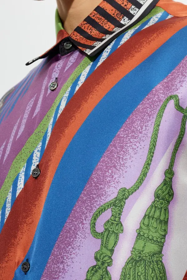 Versace Silk Shirt With "formula 6" Print