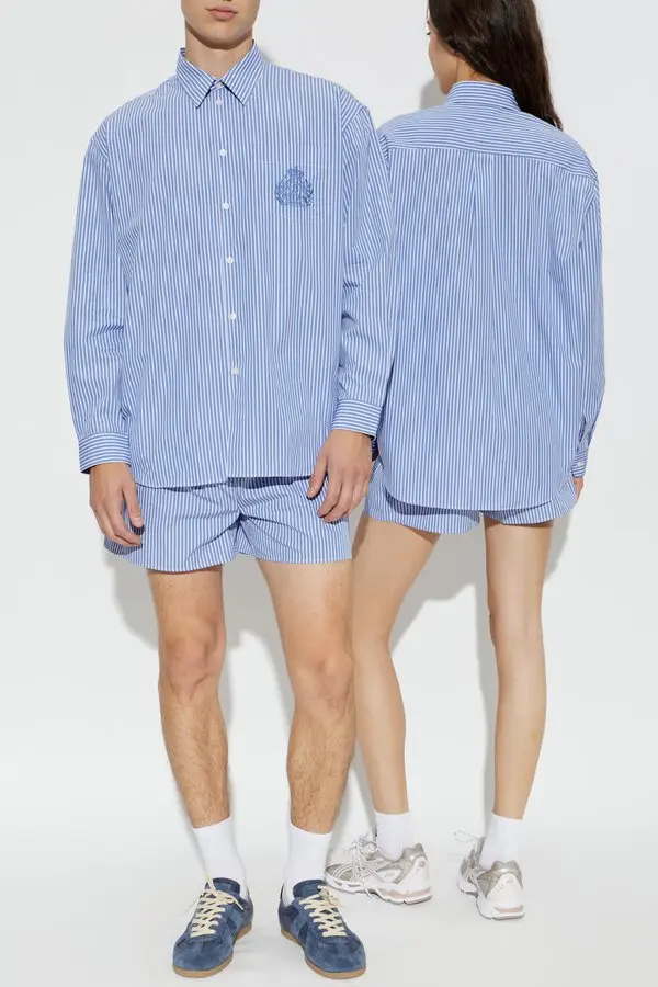SPORTY & RICH Royal Holiday' Collection Striped Cotton Shorts